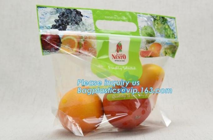 Reusable PP PET PE Material Grape Packing Bags With Slider, slider zipper grape bag with holes ...