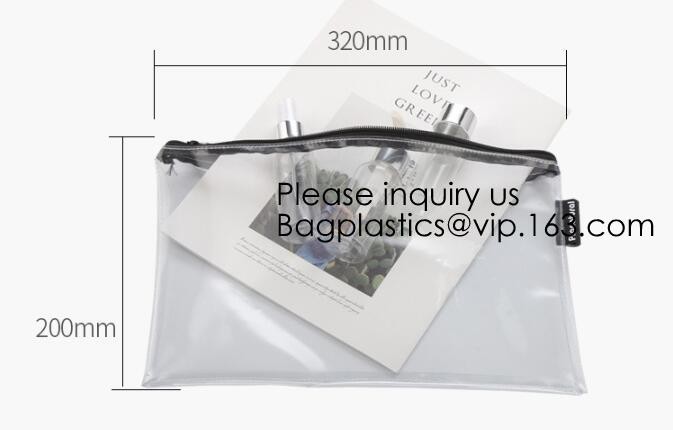 Frosted Pvc Document File Bag With Slider Zipper,Pvc Ziplock Bag For ...