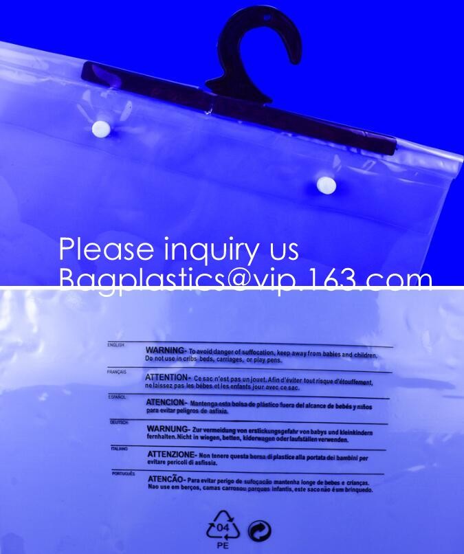 Frosted ziplock bag EVA PVC hanger bag for clothes,EVA frost drawstring ...