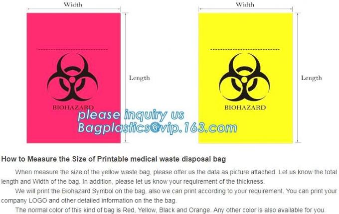 PE plastic Yellow first aid medical waste bag,infectious emergency ...